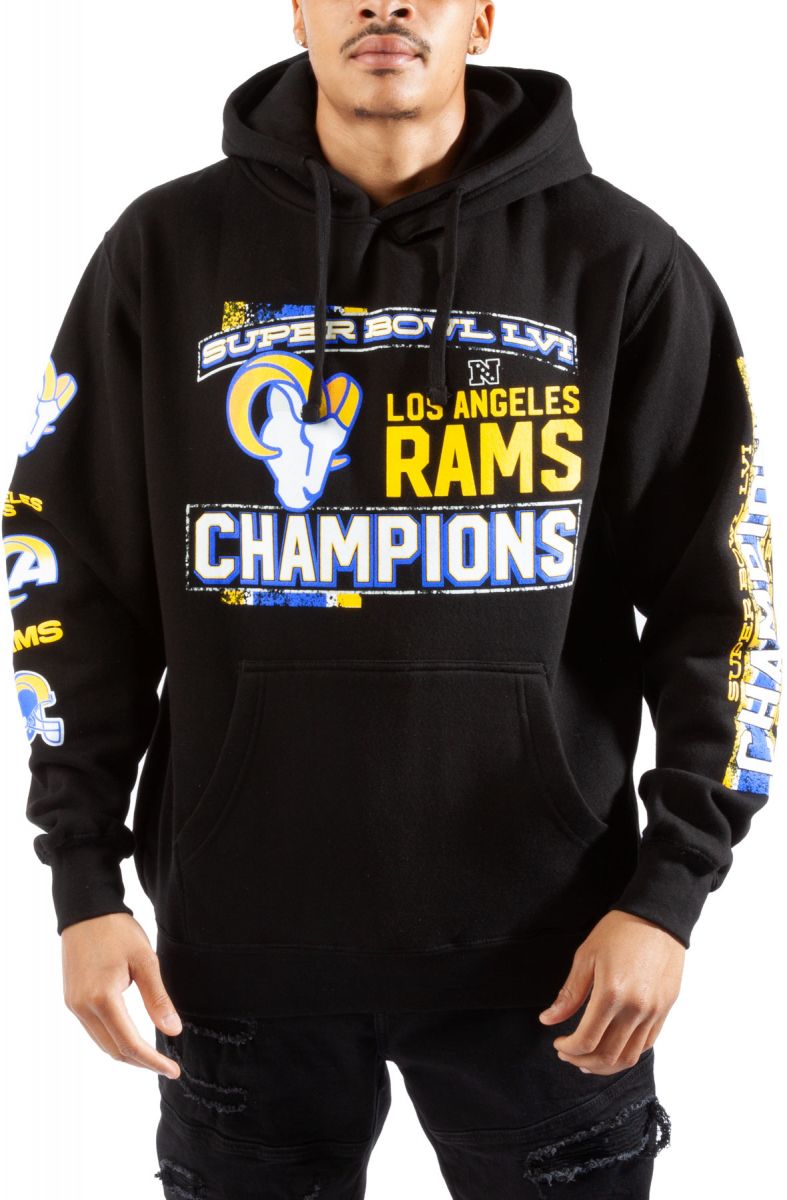 JH DESIGN NFL LA Rams Championship Hoodie RMS9P3SBA2-BLK - Karmaloop