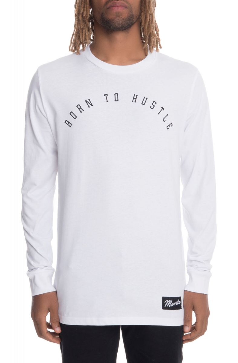 HASTA MUERTE The Born To Hustle Arch Long Sleeve in White HM015-BORN ...