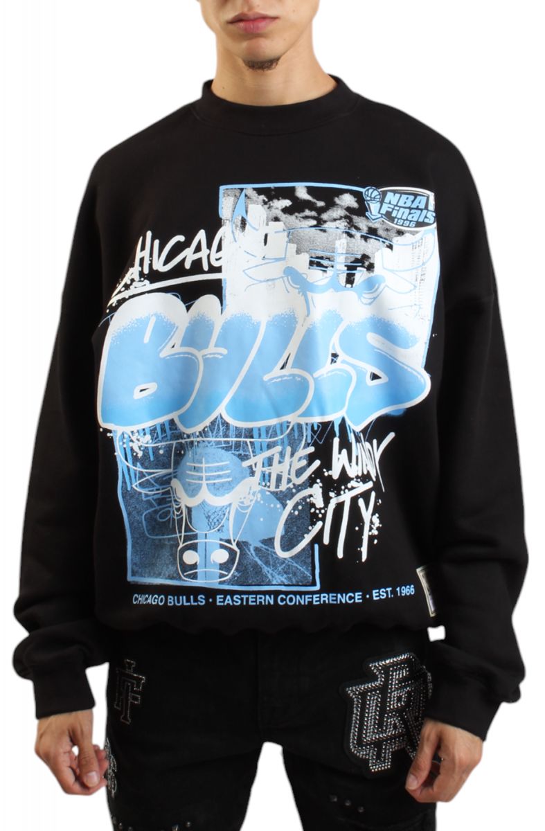 MITCHELL & NESS NBA Throw Down Crew Neck HWC Bulls FC10685-CBUBLCK ...