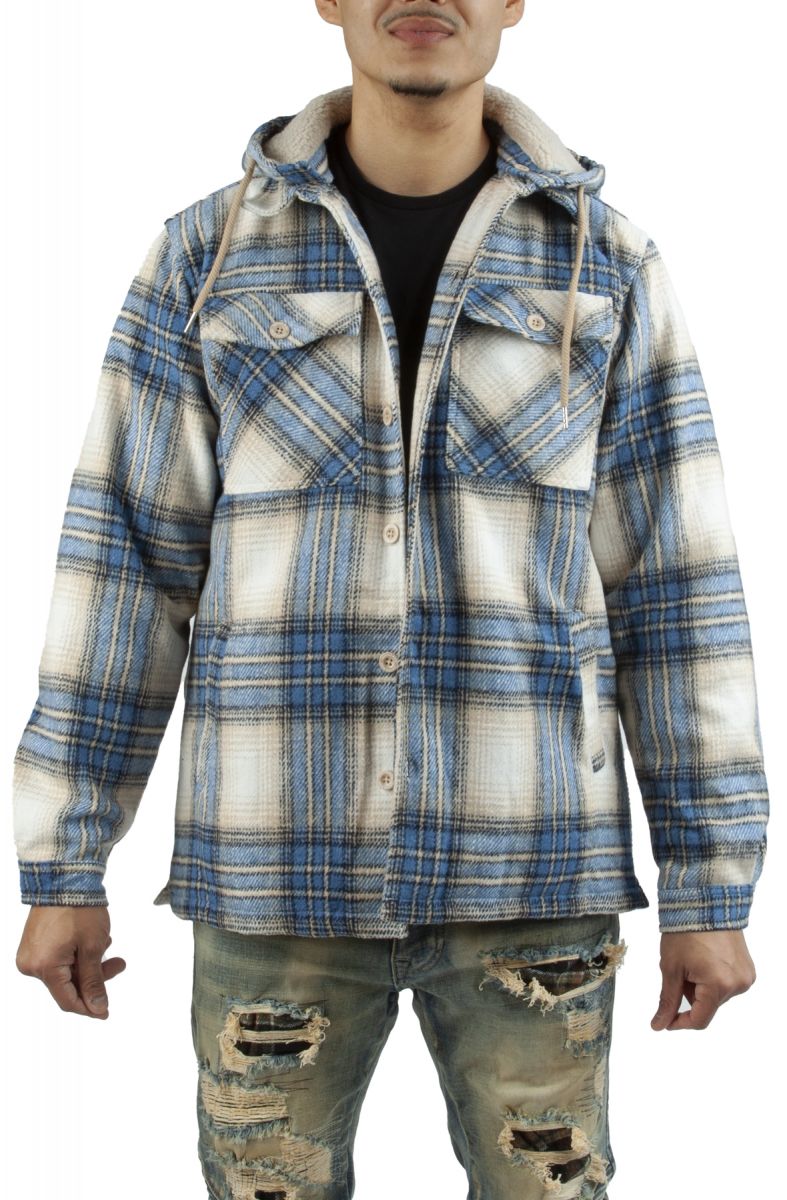SMOKE RISE Flannel Fleece Lined Jacket WW-22686TAN - Karmaloop