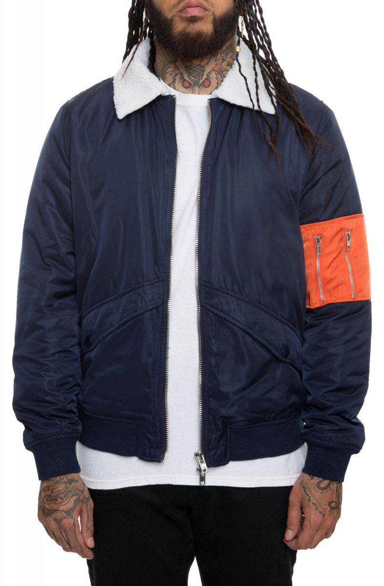 LIFTED ANCHORS The Parker Satin Trucker Jacket in Blue LAS1-9BLUE ...