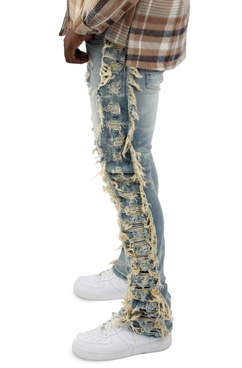 SMOKE RISE Frayed Stack Jean JP23607SK-BBLUE - Karmaloop