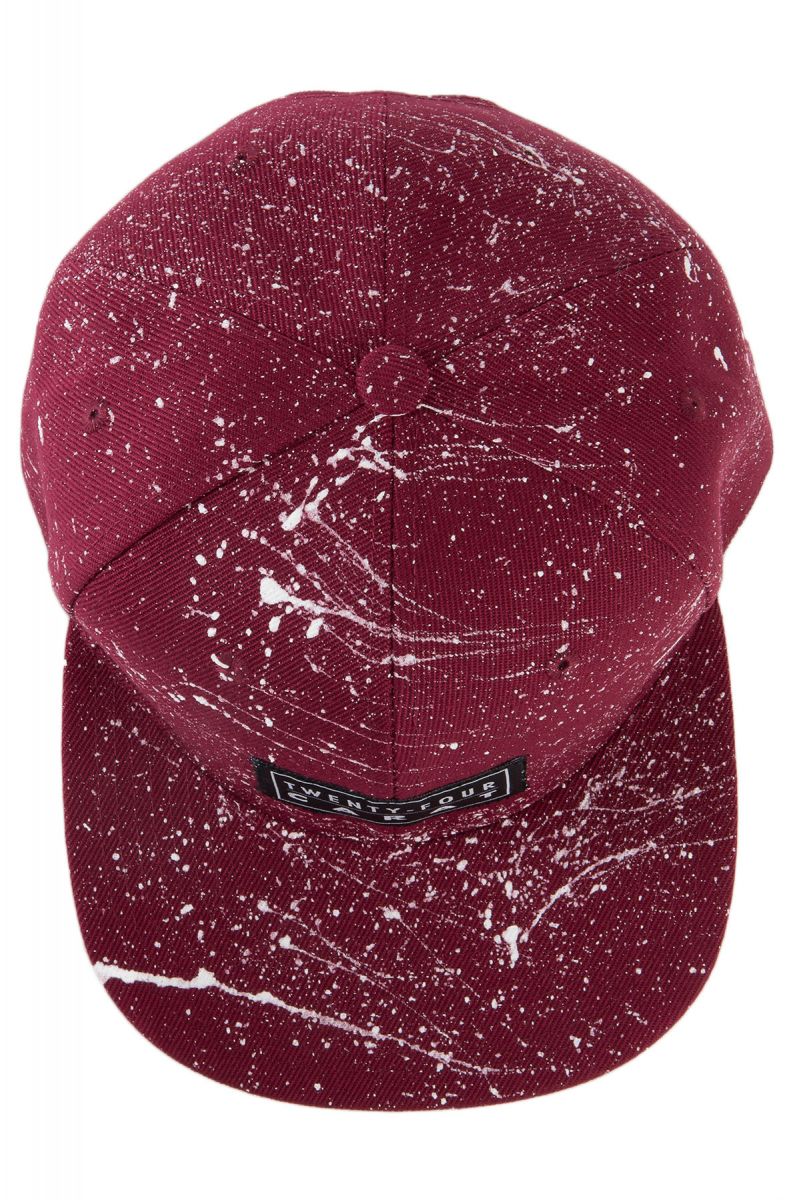 Twenty-Four Carat Hat Splatter Snapback Maroon Red