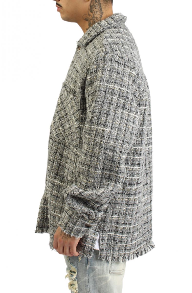 REBEL MINDS Tweed Shacket 632-713GRY - Karmaloop