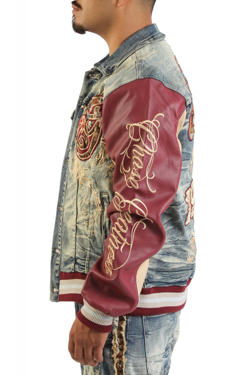 SMOKE RISE Grandeur Varsity Jacket JJ25514SK-TOAST - Karmaloop