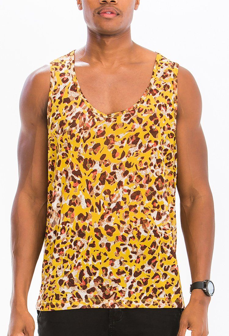 WEIV COLORED LEOPARD PRINT TANK WT8551-YW - Karmaloop