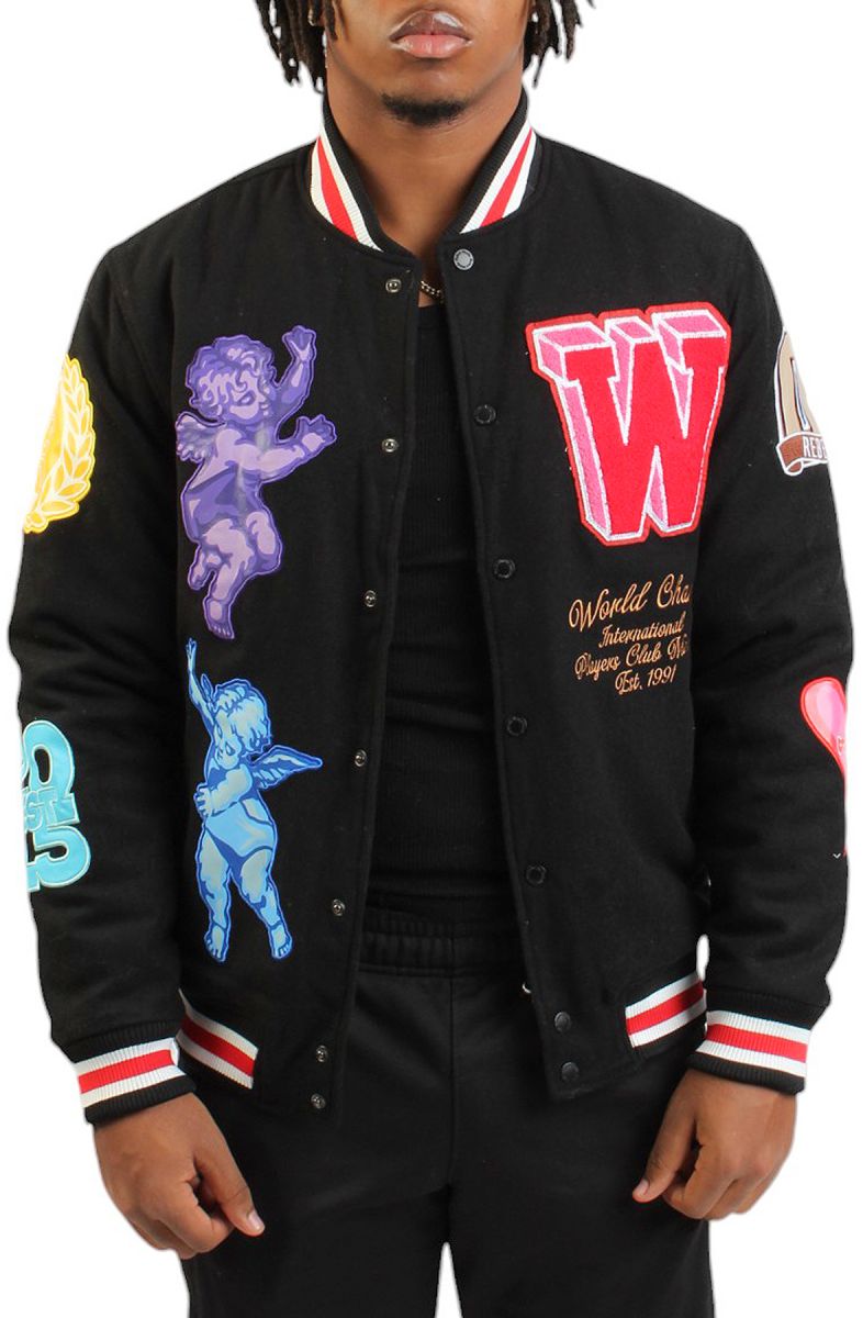 FBRK Cherub Rock Varsity Jacket 942-551BLK - Karmaloop