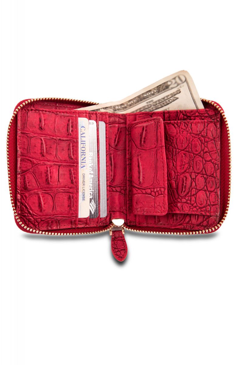 MINT Croc Zip Wallet - Red MABZ-RD6 - Karmaloop