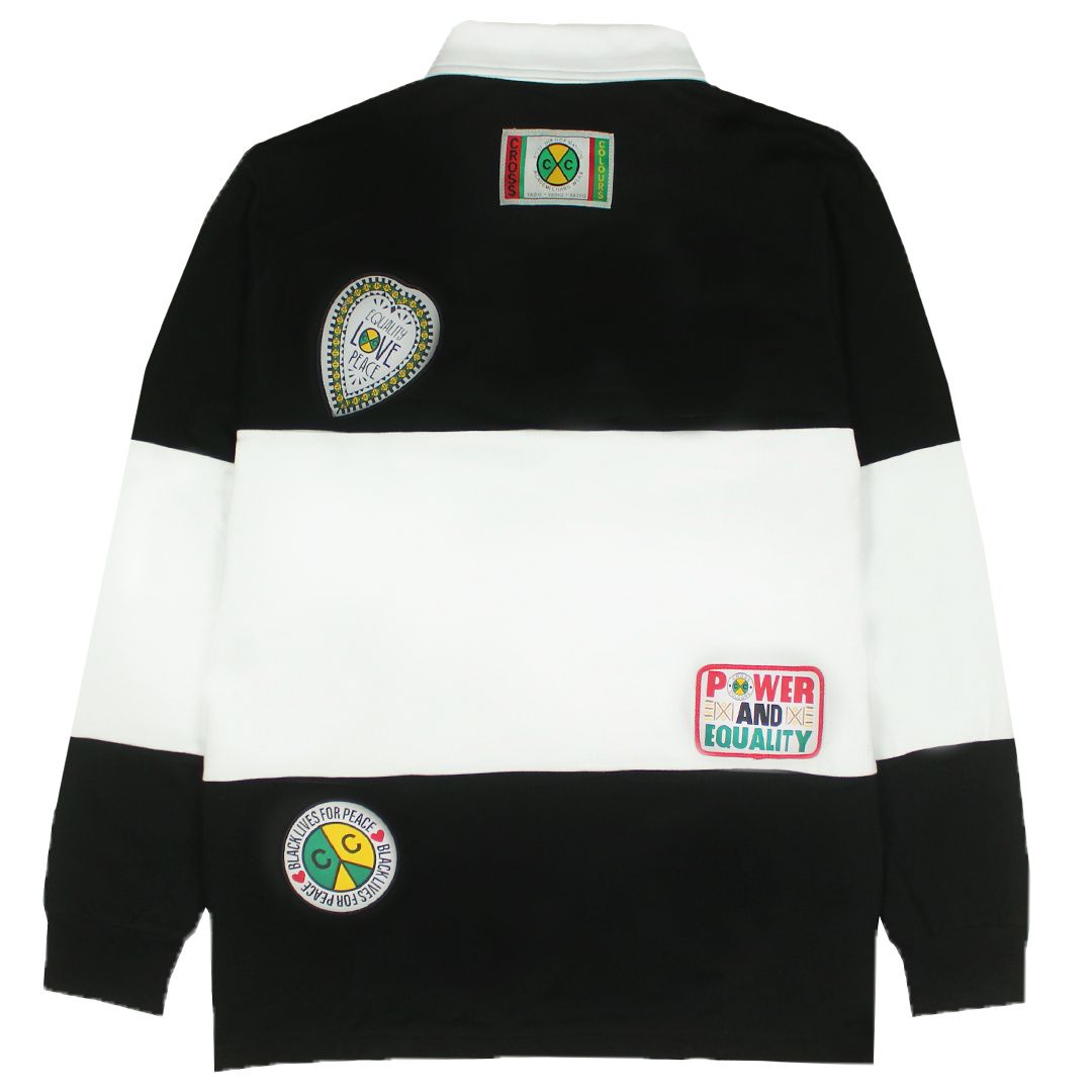 CROSS COLOURS Wide Stripe Patches Rugby - Black C15910PTH-BLK - Karmaloop