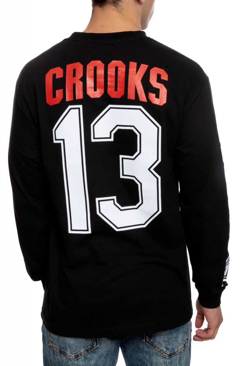 CROOKS AND CASTLES Crooks Standard Long Sleeve Tee C1950735-BLK - Karmaloop