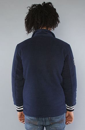10 DEEP The Black Cat Letterman Jacket in Navy 14TD0402-NVY - PLNDR