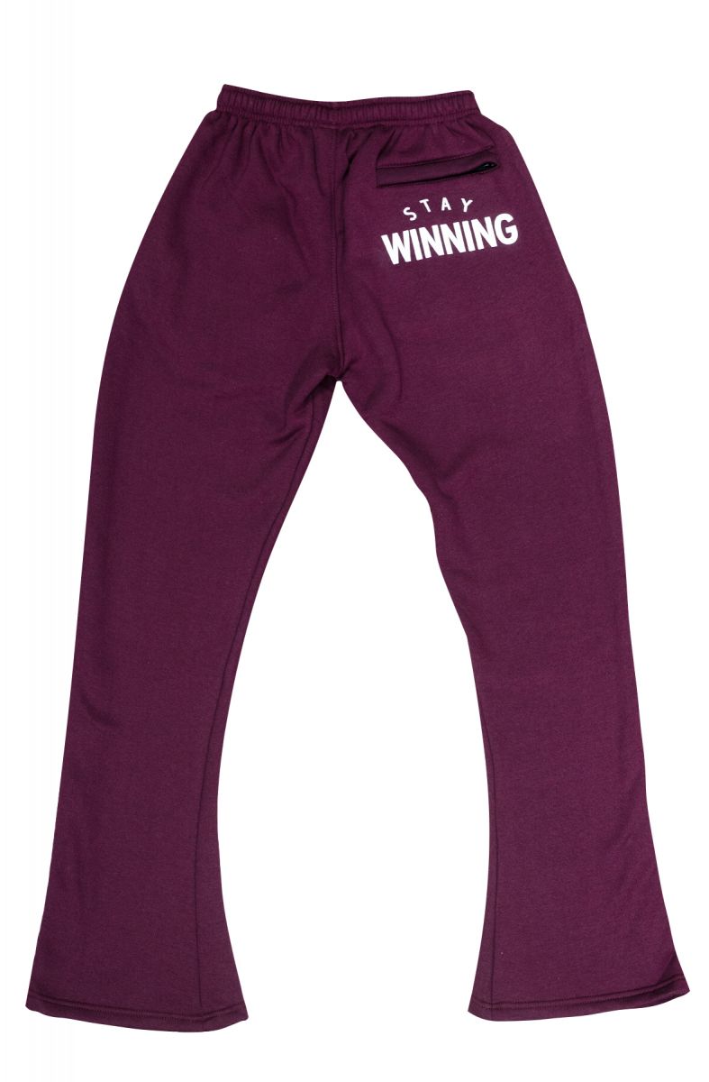 STAY WINNING Maroon Flare Sweatpants SW-0401 - Karmaloop