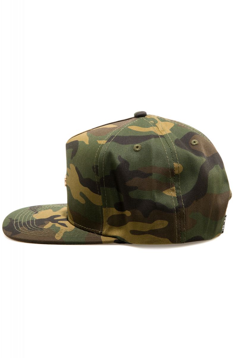 DOPE The Micro Metal Snapback Hat in Woodland D0216-H103-WOO - Karmaloop