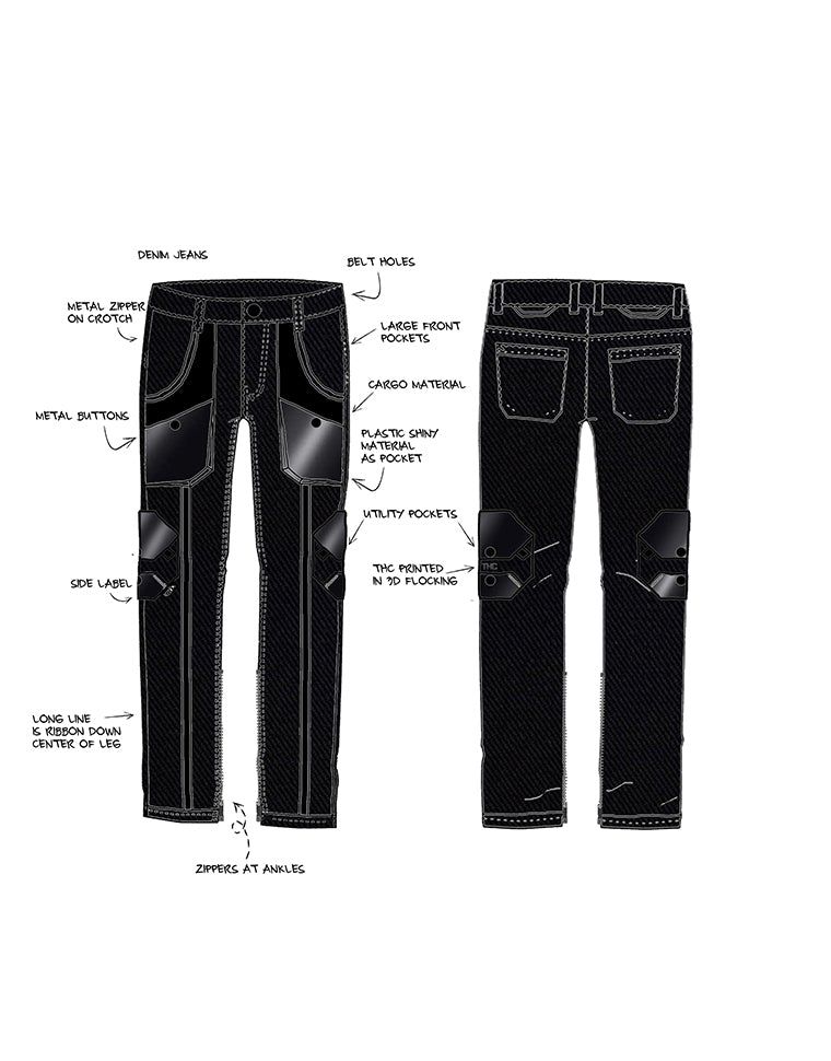 THE HIDEOUT CLOTHING Octagon Denim Jeans HDTCLTHNG-5DFED1-BLACK - Karmaloop