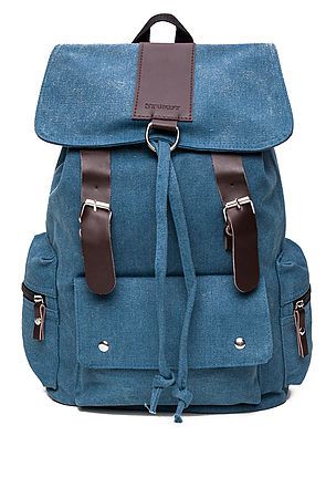 Blue Canvas and Leather Backpack