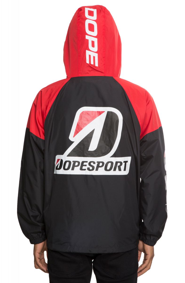 DOPE The Drift Windbreaker in Black and Red D0218-J350-BLR - Karmaloop
