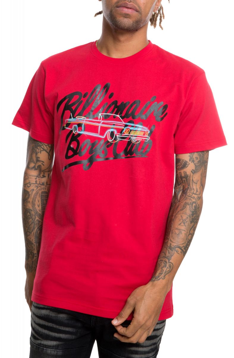 BILLIONAIRE BOYS CLUB Neon Ride Short Sleeve Tee In Tango Red 891-1204 ...