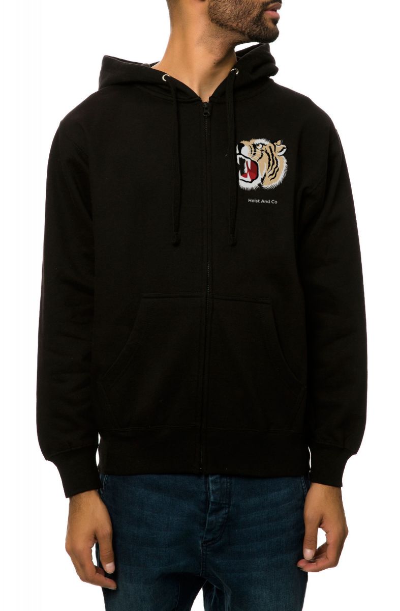 HEIST & CO. The Tiger Head Zip-Up Hoodie in Black HC-SV-TIGERHEAD-ZIP ...