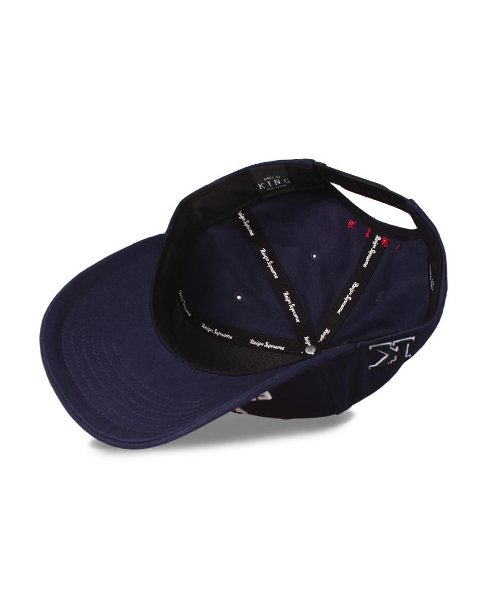 KING APPAREL Whitechapel Varsity Curved Peak Cap - Ink Blue SS22-WVCI ...