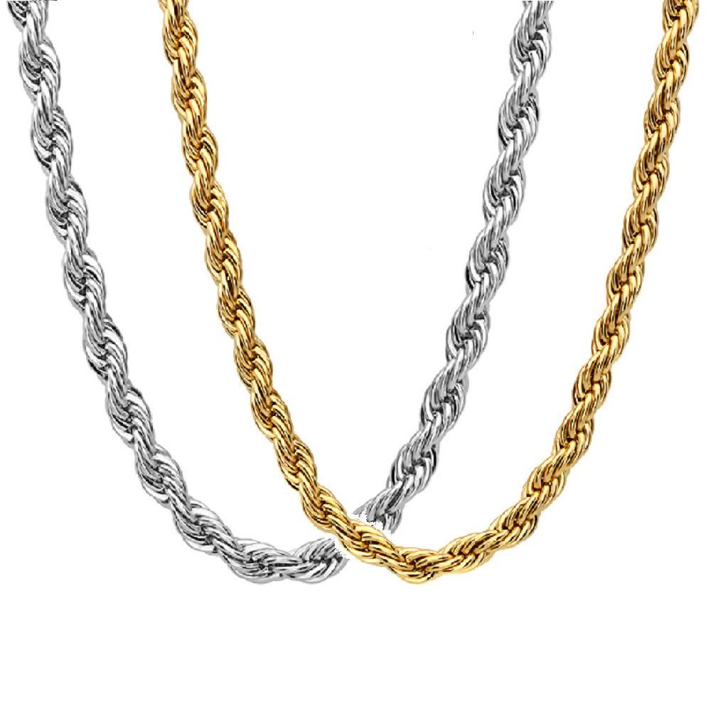 STEELTIME Twisted Rope Chain Necklace 683-005-N-SILVER - Karmaloop