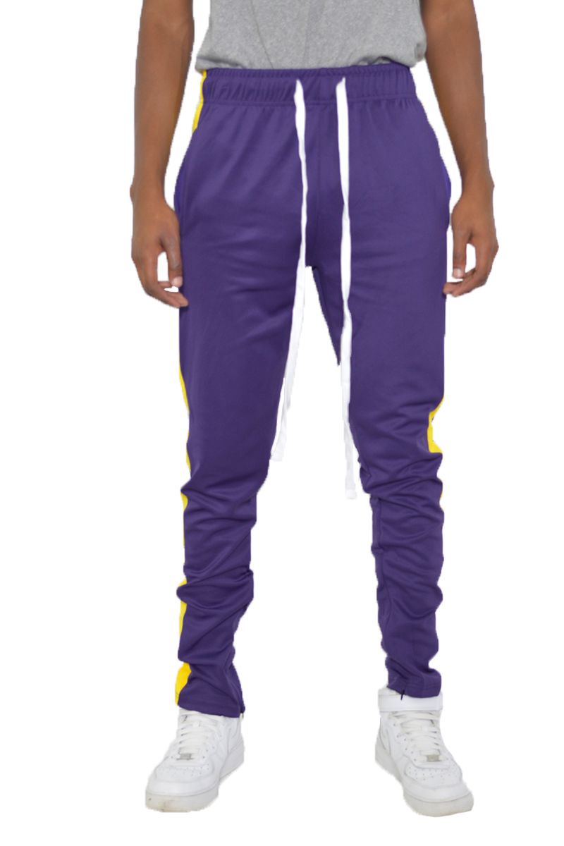 WEIV Classic Slim Fit Track Pants TP123-PURPLEYELLOW - Karmaloop