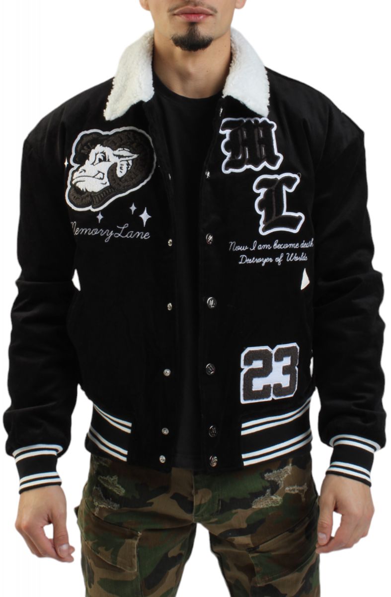 MEMORY LANE Varsity Jacket ML-HO23-307BLK - Karmaloop
