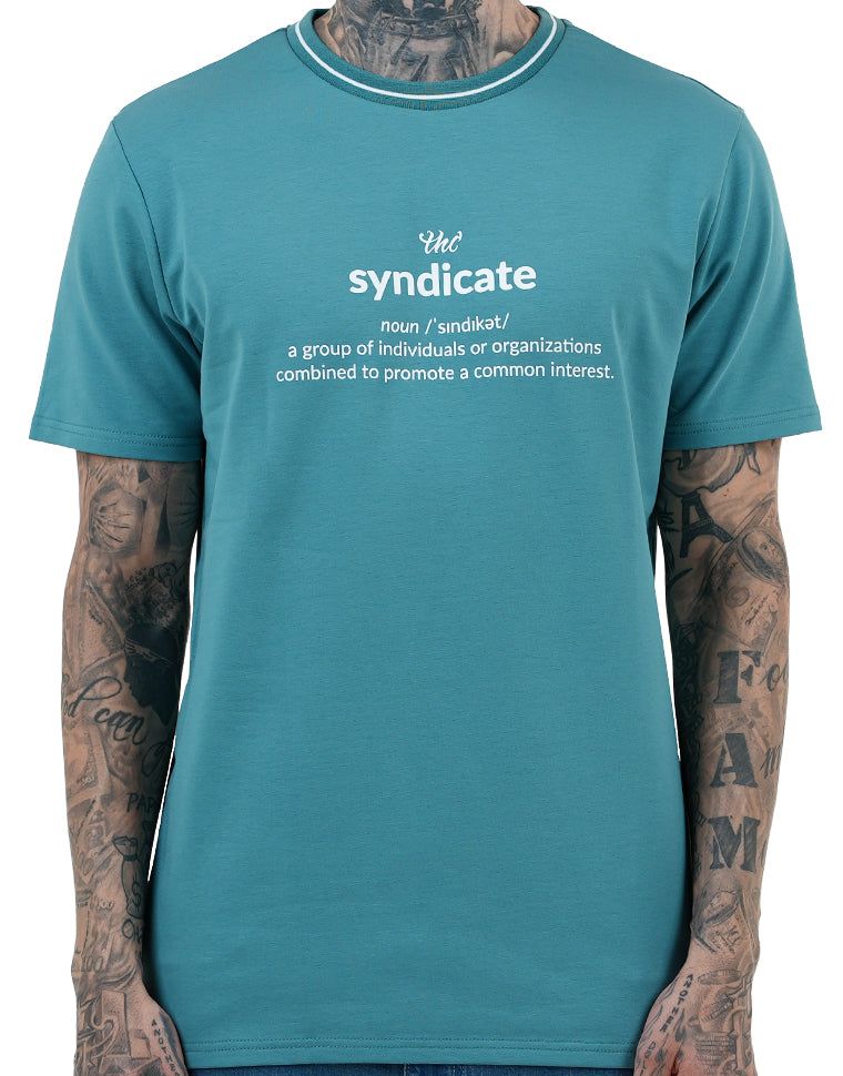 THE HIDEOUT CLOTHING Dawn of a Syndicate Tee THC-DA-SM-MALLARDBLUE ...