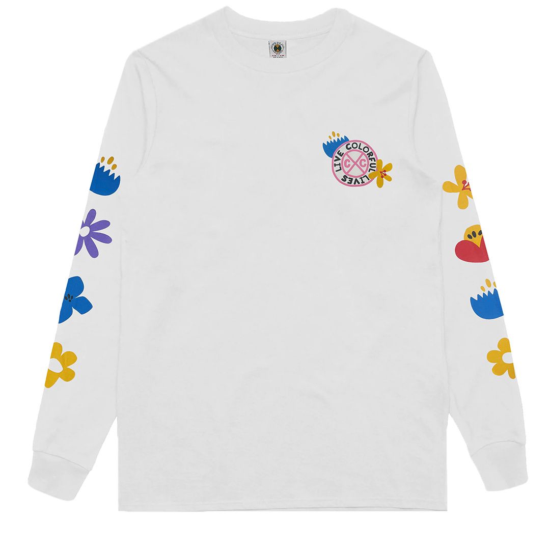 CROSS COLOURS CXC LIVE COLORFUL LIVES L/S T-SHIRT C11317LCL-WHT-WHITE ...