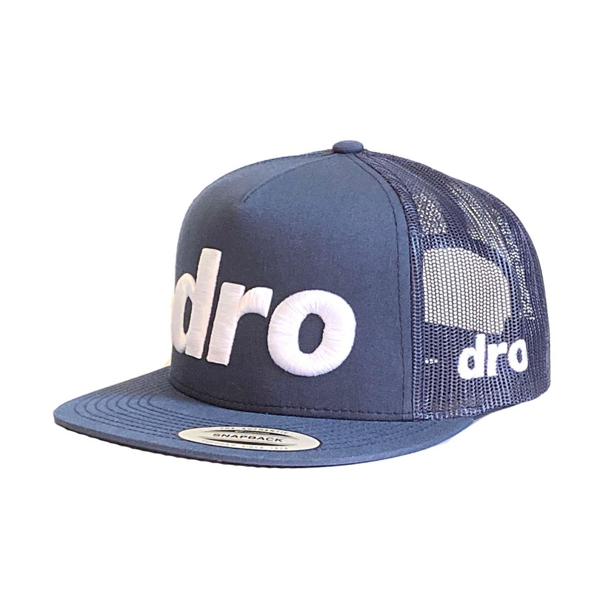 DRO Navy Trucker Snapback White Logo SB-TRUCK-NAVY-WHT - Karmaloop