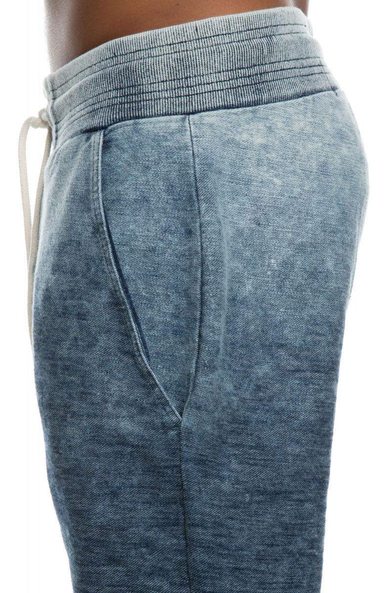 THE TRADE COLLECTIVE The Distressed Indigo Denim Wash Sweats in Aged ...