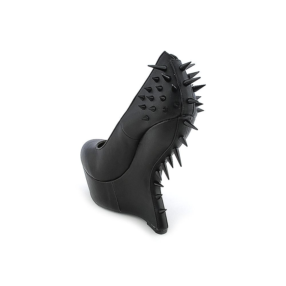 JC DOSSIER Serra Spiked Wedges SERRA BLACK/BLK - Karmaloop