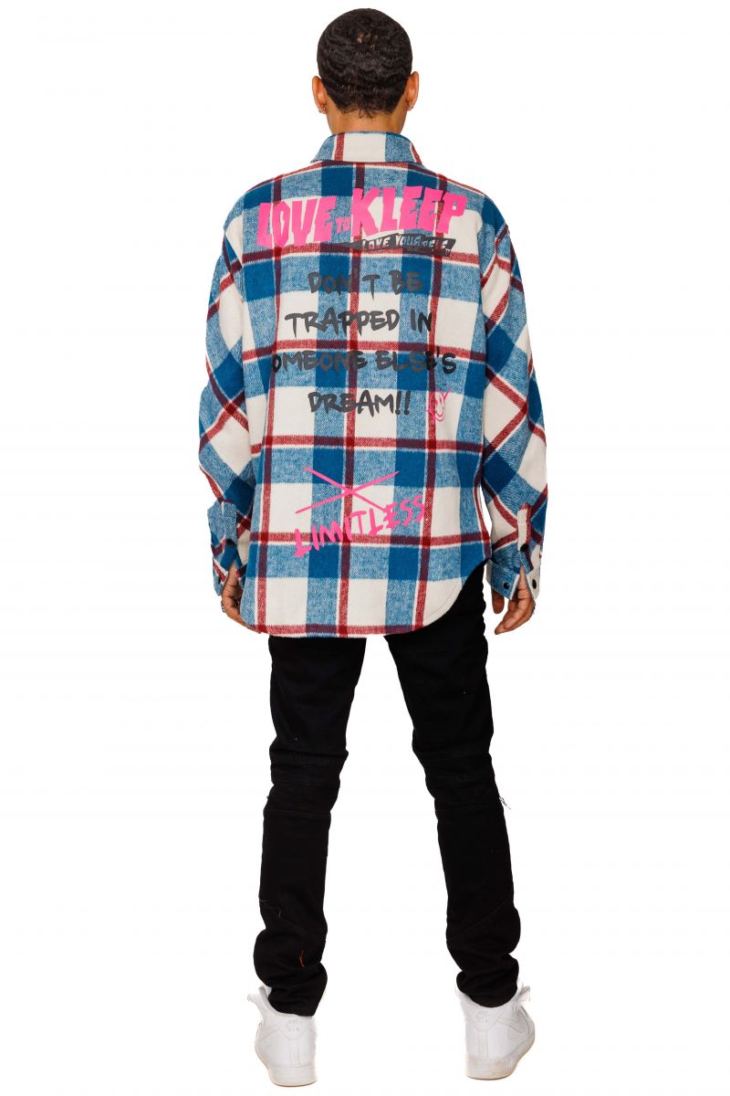 KLEEP SINOPER Men's premium heavy flannel jacket type shirt KW-4960 ...