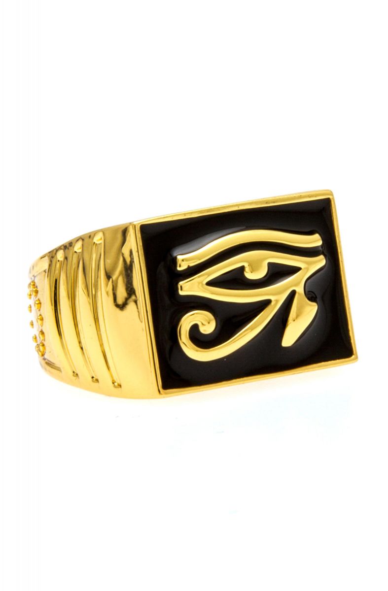 Black Scale Ring The Eye of Ra in Gold