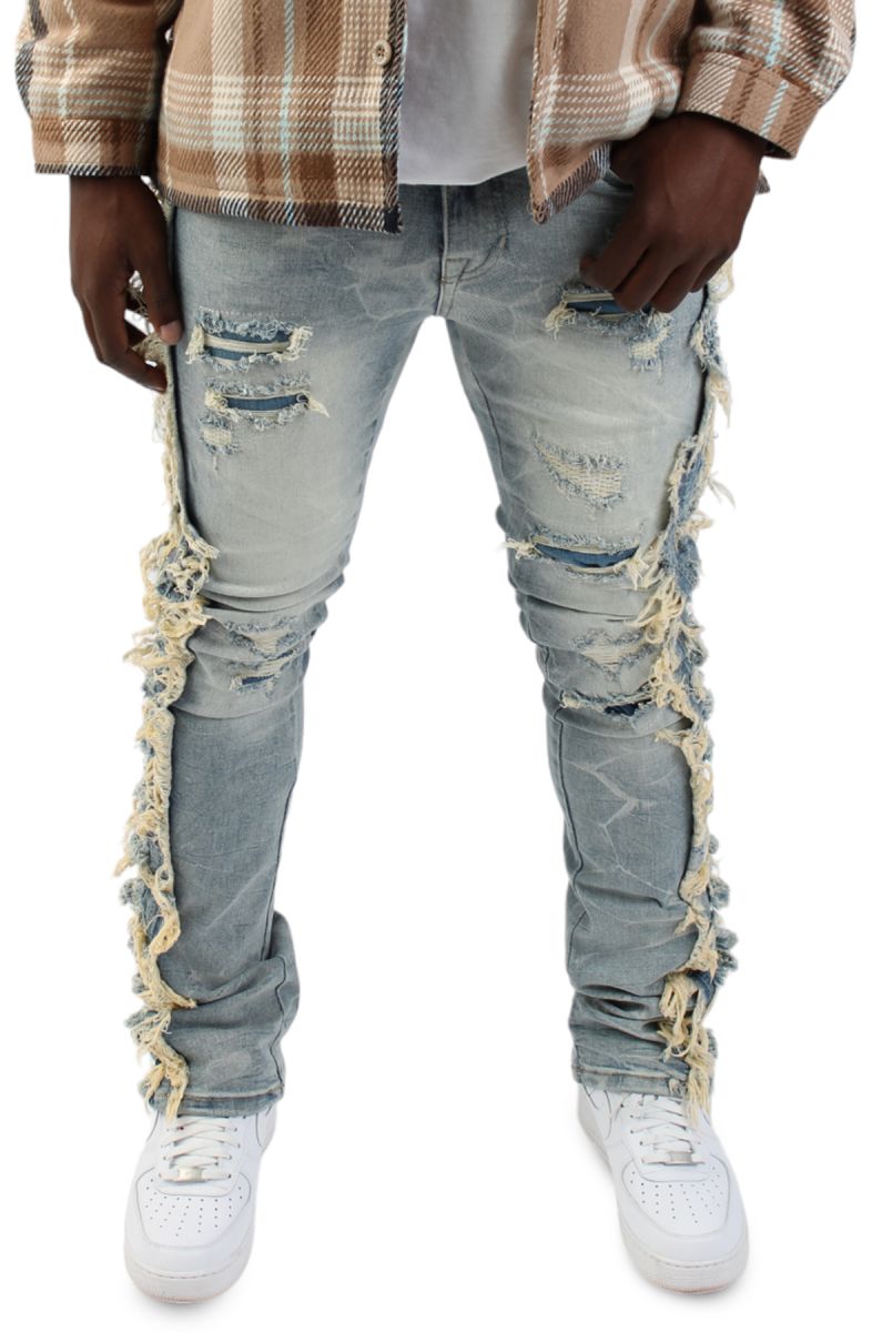 SMOKE RISE Frayed Stack Jean JP23607SK-BBLUE - Karmaloop