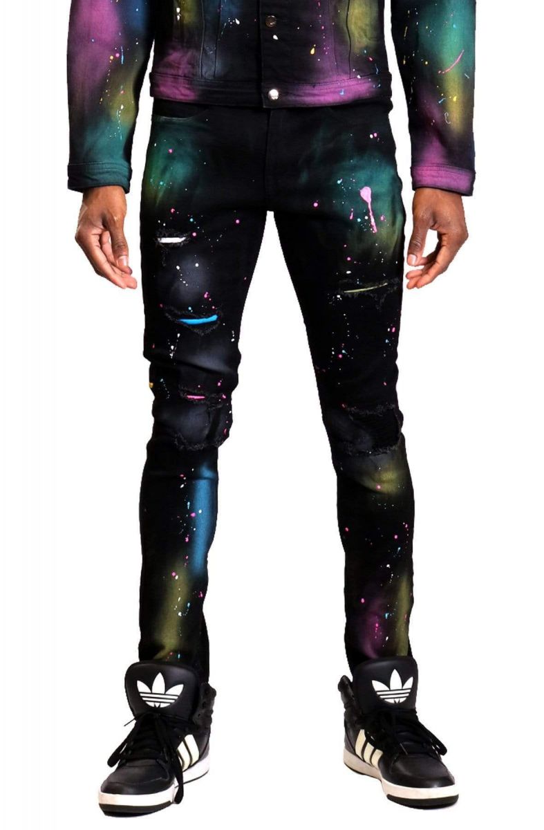 KLEEP Galaxy Washed Skinny Denim Pants KLP-09BEDB - Karmaloop