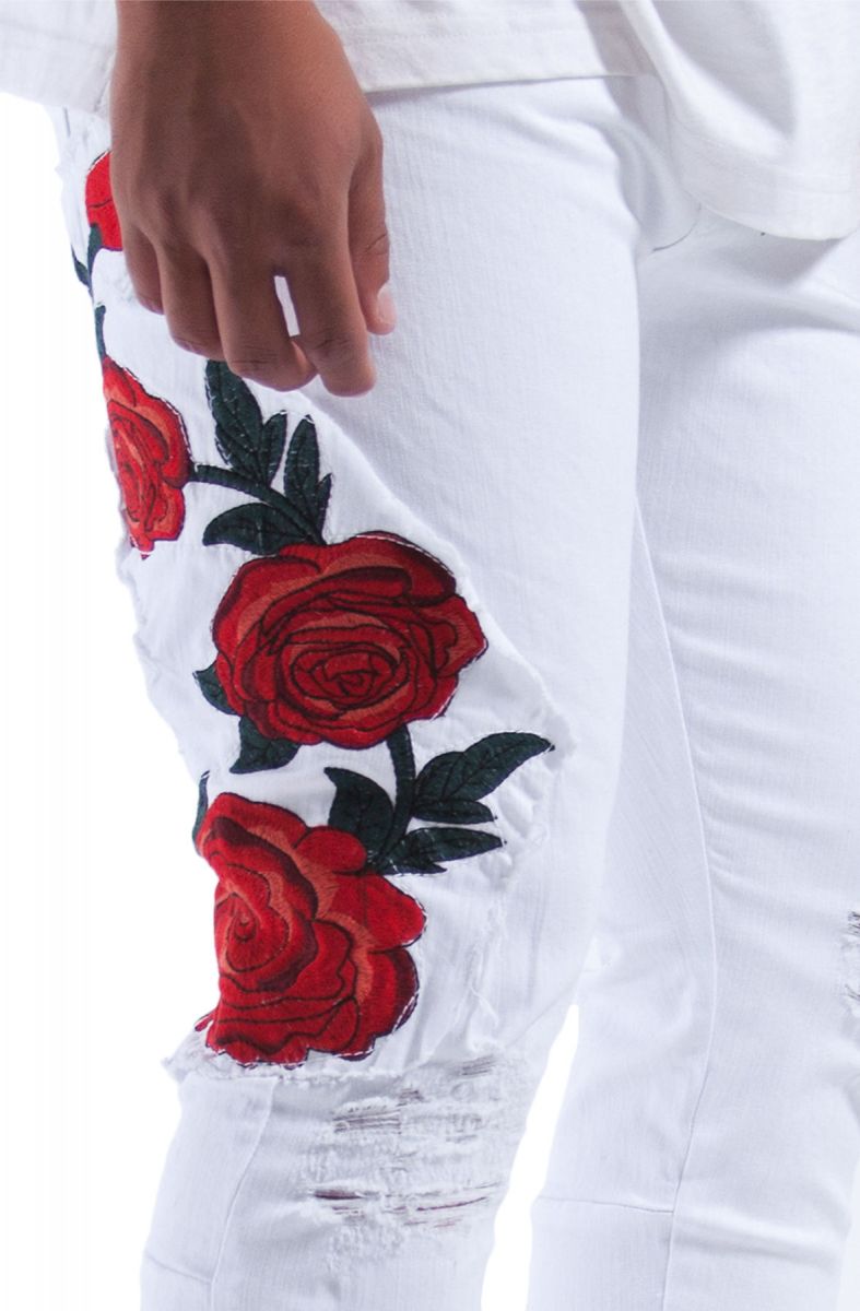 Golden Denim Jeans Union Rosa Embro Denim Optic White