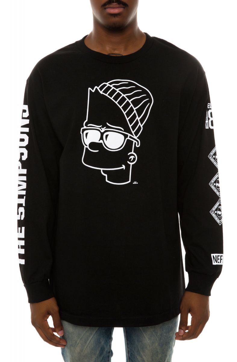 NEFF The x Simpsons Steezy Bart LS Tee in Black 15FS23SB-BLK - Karmaloop