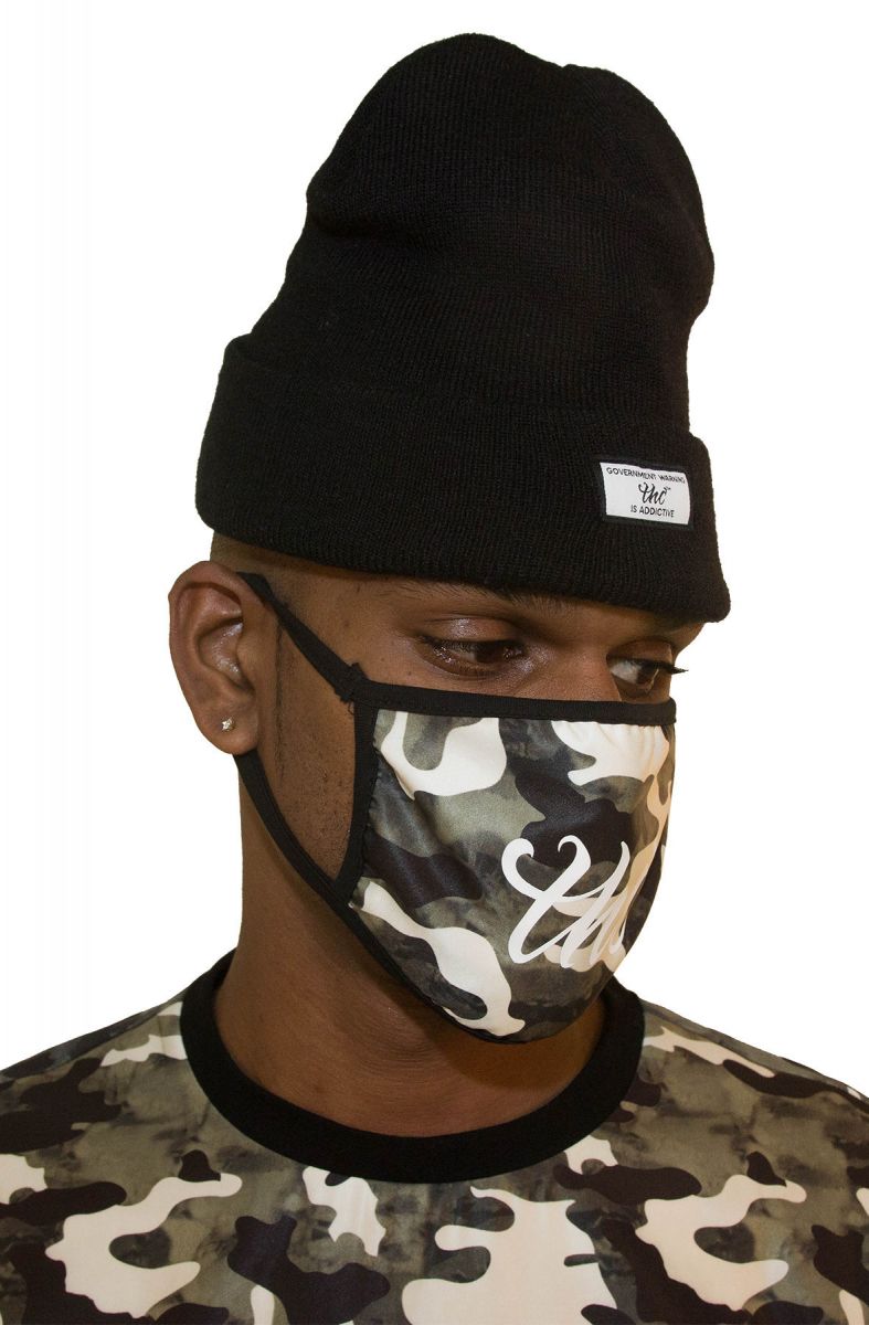 THE HIDEOUT CLOTHING Kouzhao OG Logo Facemask (Green Camouflage ...
