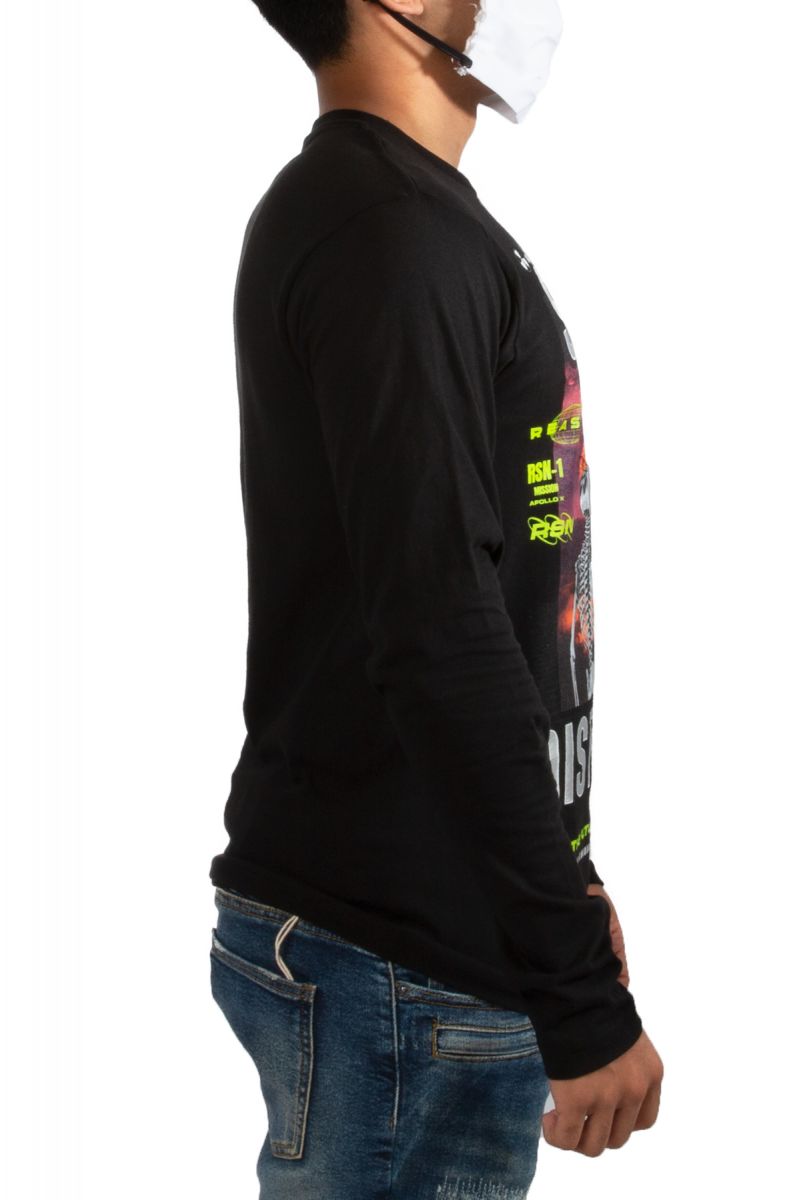 REASON Social Distance Long Sleeve Tee CV-T08-BLK - Karmaloop