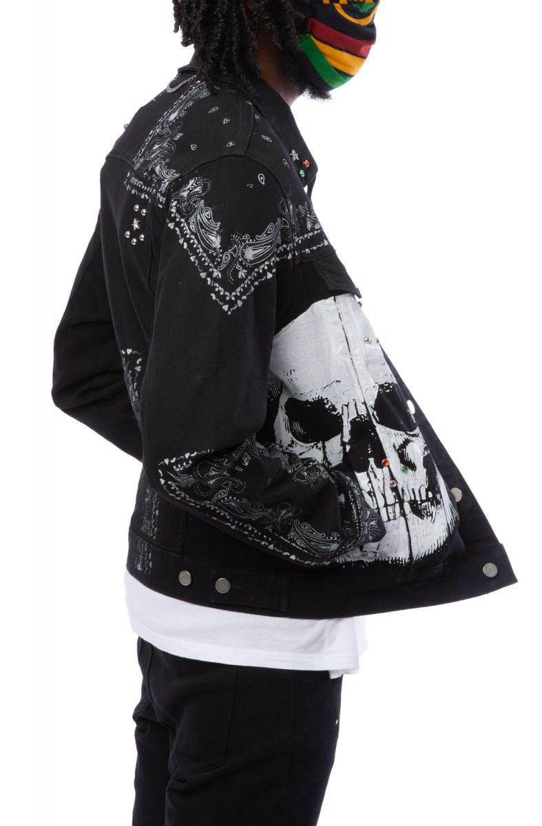 LIFTED ANCHORS Kingdom Skull Print Denim Jacket LAH20-20 - Karmaloop