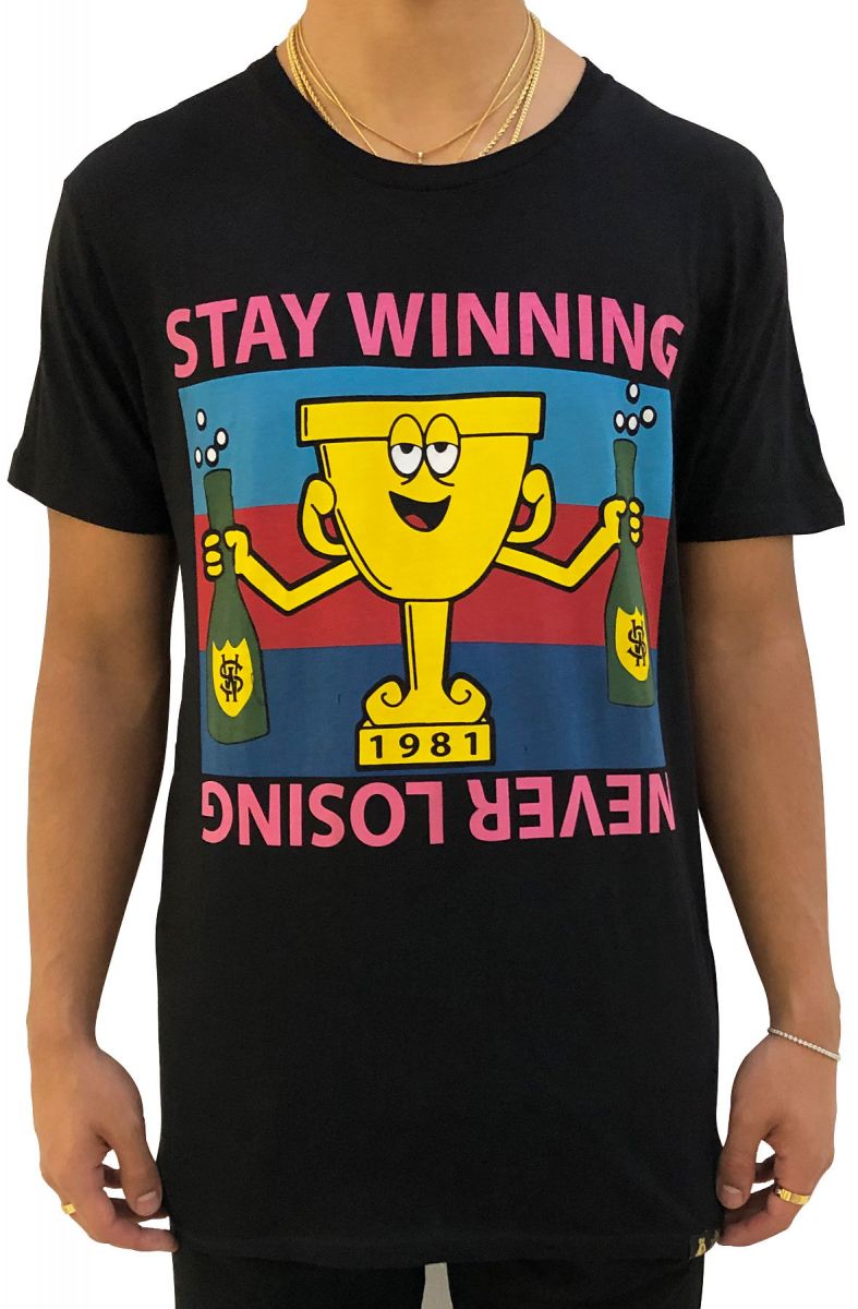 STAY WINNING Never Losing Trophy Black Tee SW-0174 - Karmaloop