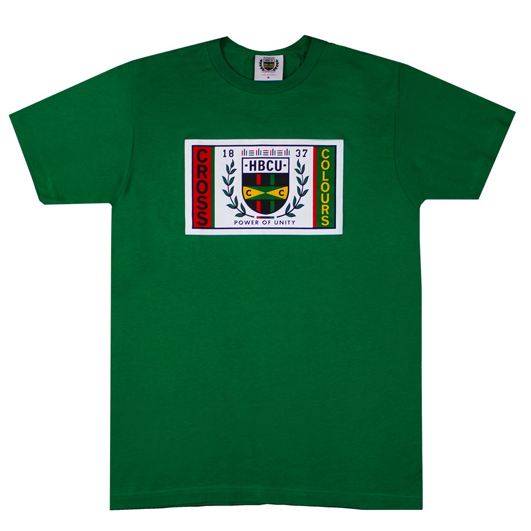 CROSS COLOURS HBCU Flag T-Shirt - Green H10017FL-GRN - Karmaloop