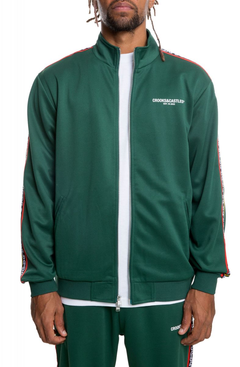 CROOKS AND CASTLES The CNC Track Jacket in Forest I1870310 - Karmaloop