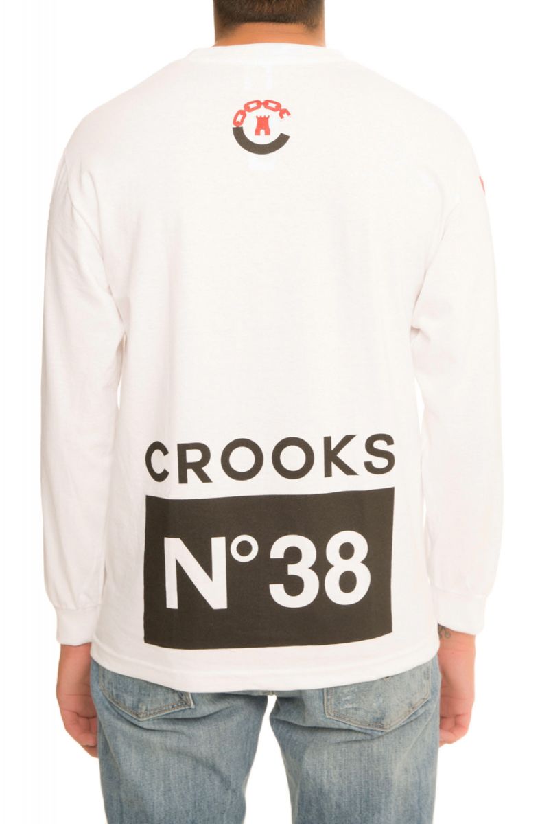 CROOKS AND CASTLES The U.S. Crooks Racing LS Tee in White I1660120-WHT ...