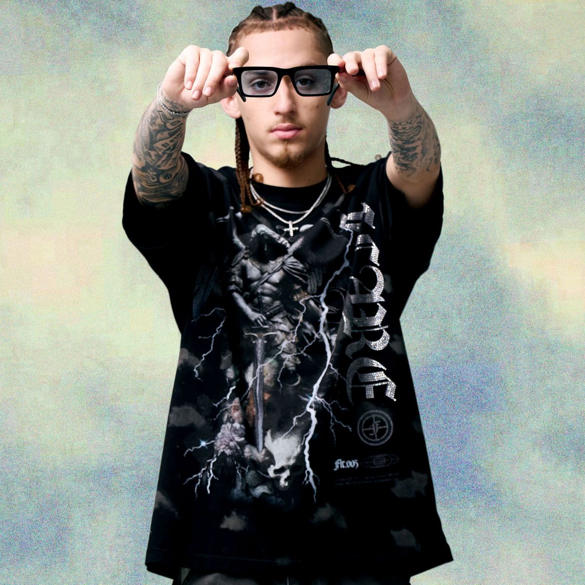 FLARE INC Devine Watcher T Shirt Black Splatter SSFLDEVBLK - Karmaloop