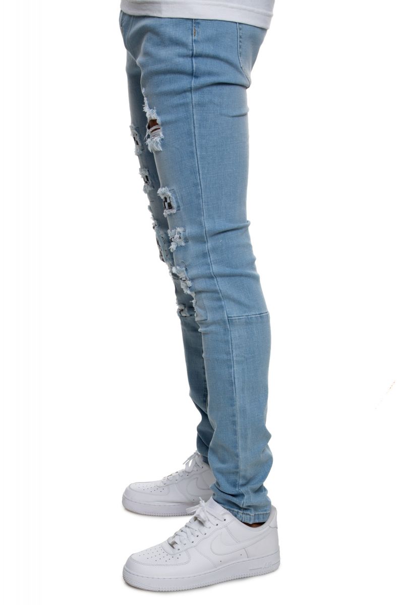 COOPER 9 505 Denim Check Retro Jeans in Blue 1950524 - Karmaloop