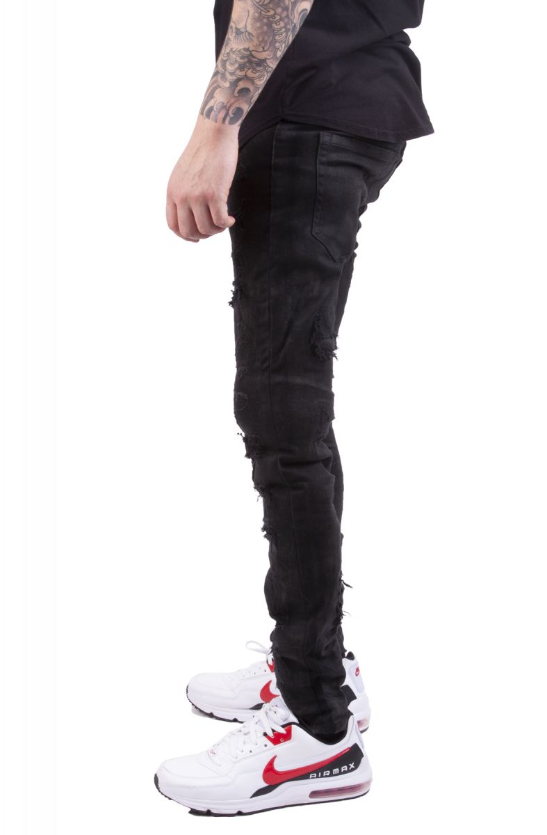 FOREIGN LOCALS Slasher Thrashed Jeans FLS-002BLACK - Karmaloop