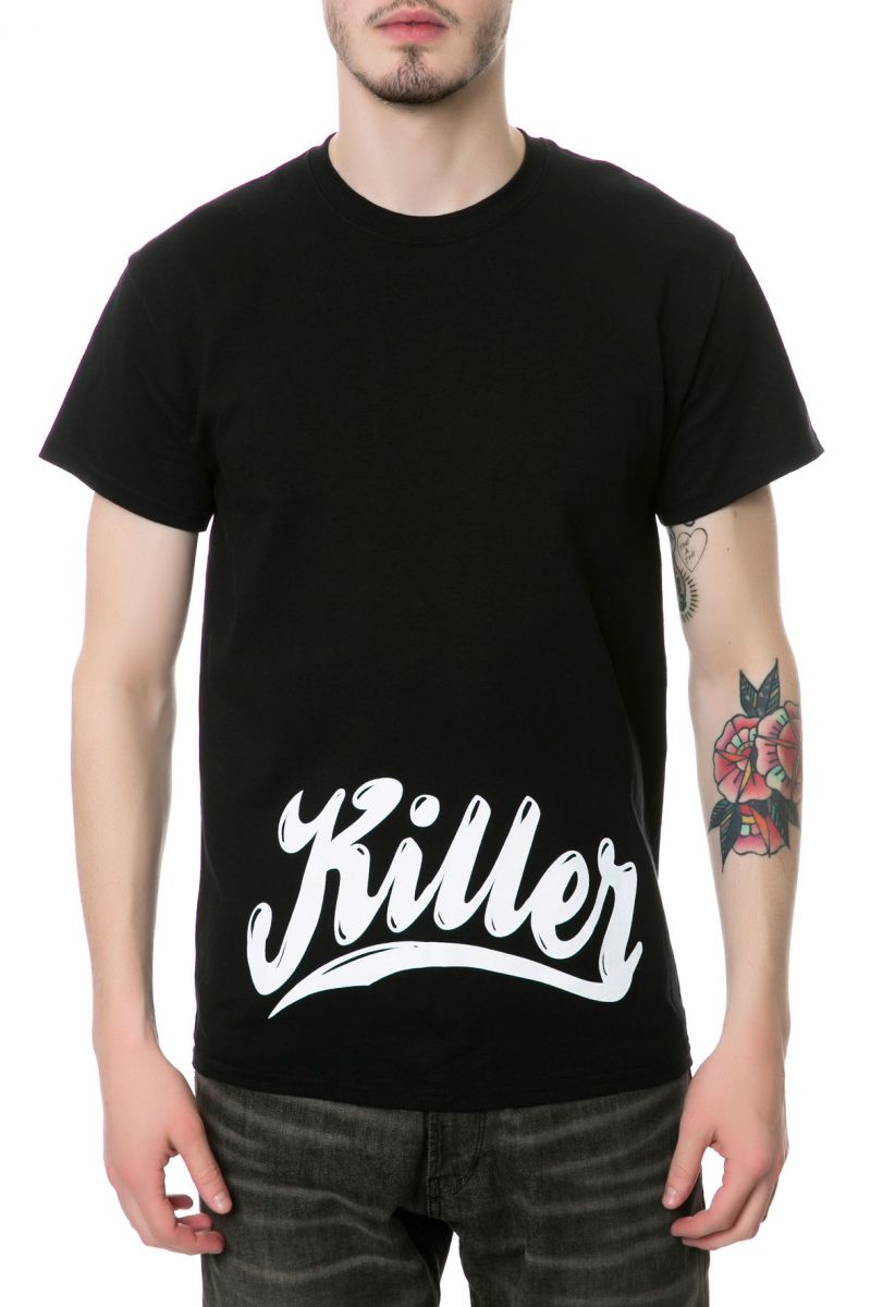 KILL BRAND The Killer Cursive Tee in Black KIBM-CURSIVE-TEE-BLK - PLNDR