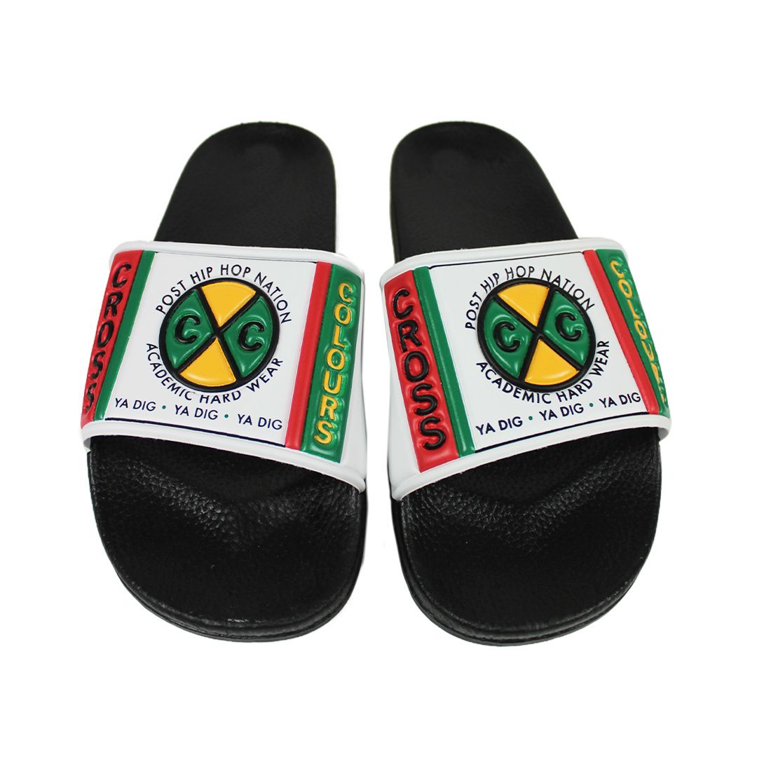 CROSS COLOURS Label Logo Slides - Black C314LBS-BLK-BLACK - Karmaloop