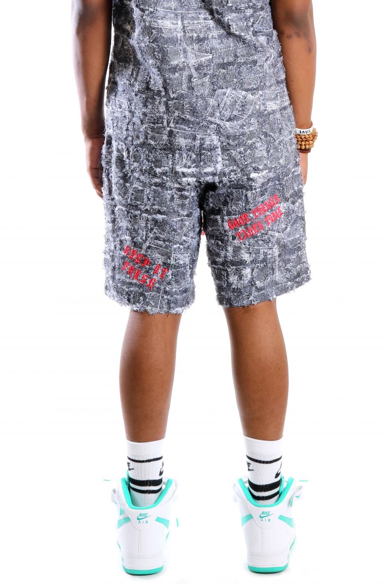 KLEEP YETI Men's ripped & repaired short pants KSP-6340-YETI - Karmaloop